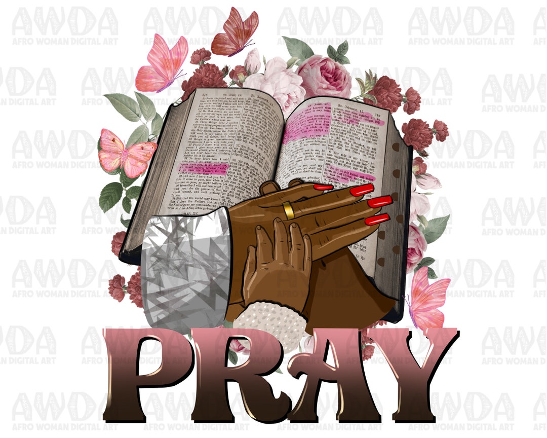 Pray Black Family Bible Png Sublimation Design Download, Bible Png ...
