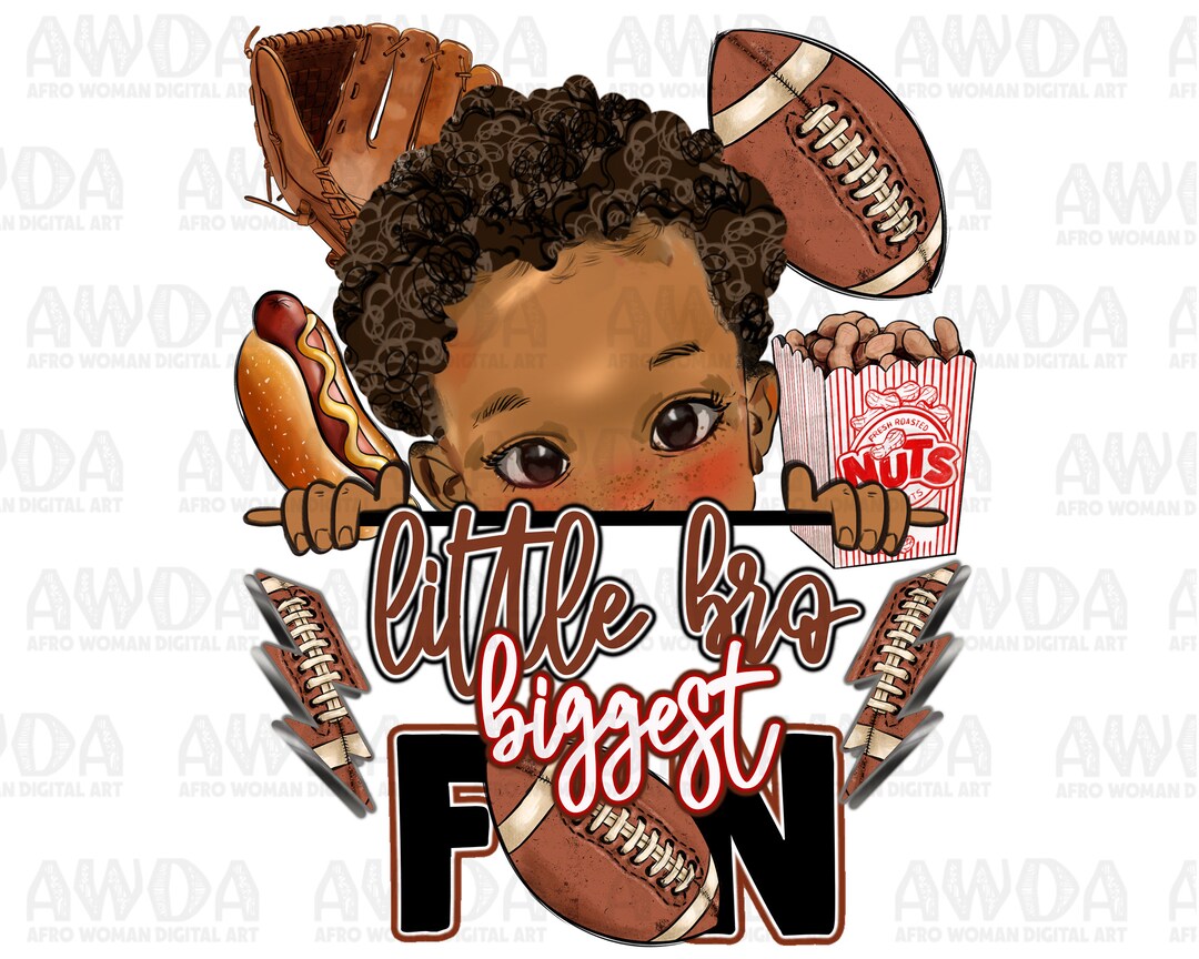Little Bro Biggest Fan Football Png Sublimation Design Download, Sport ...