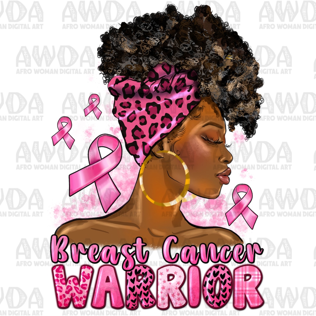 Afro Woman Breast Cancer Warrior Png, Cancer Awareness Png, Black Woman ...