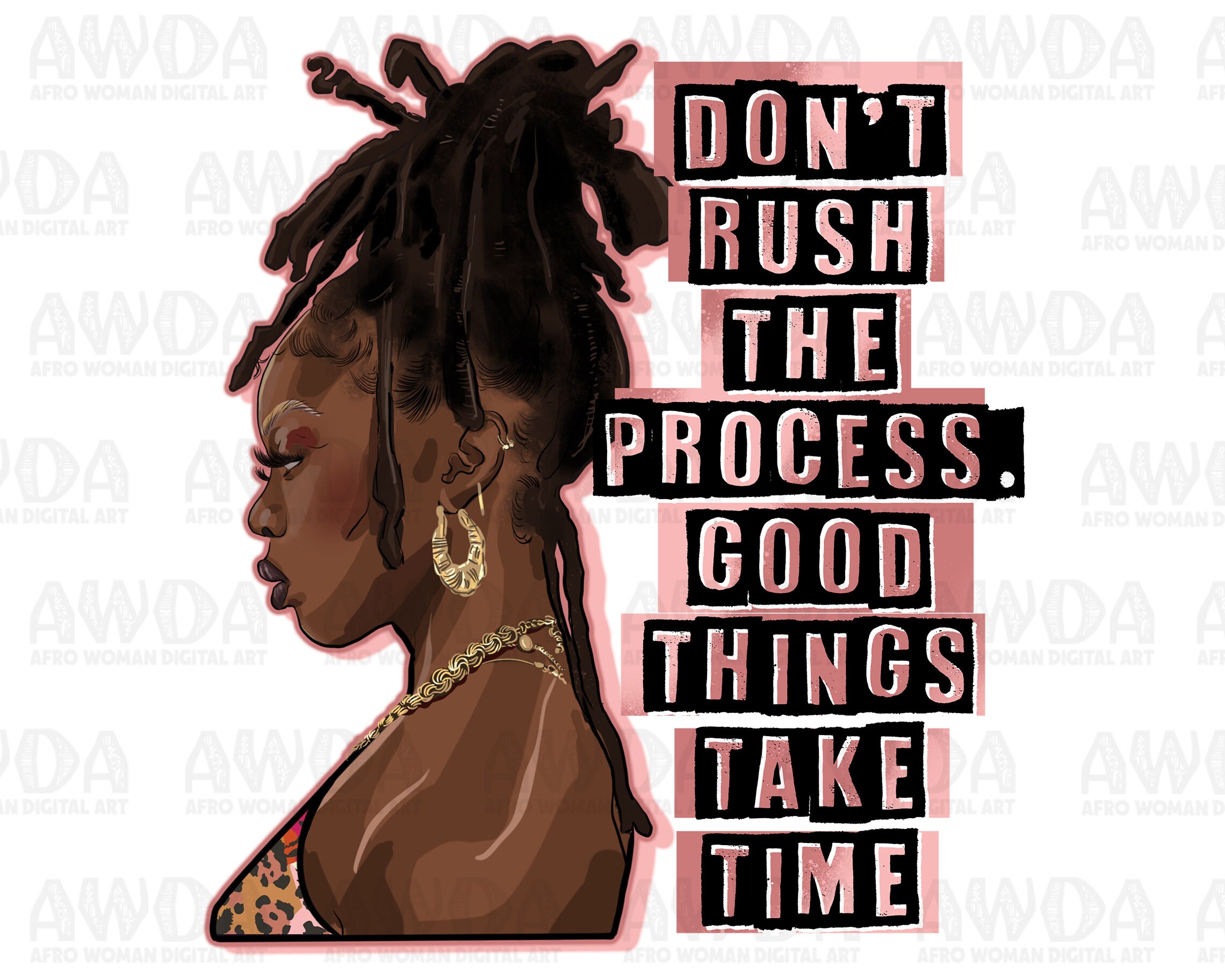 Motivation Quotes Loc'd Black Woman Png Sublimation Design Download ...