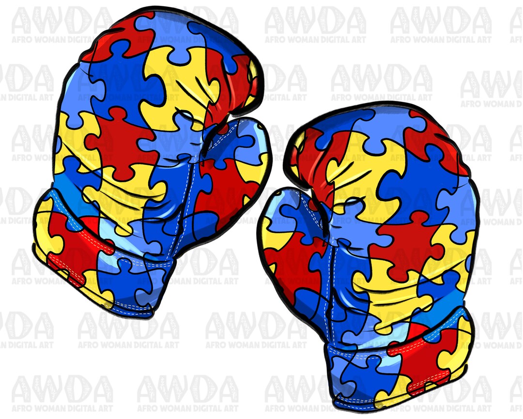 Autism Boxing Gloves Png Sublimation Design Download, Autism Awareness ...