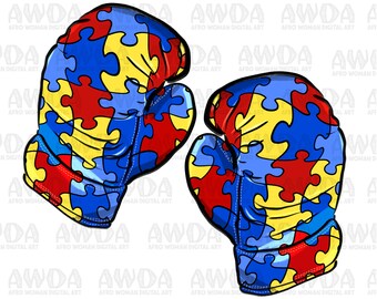 Autism Awareness With Boxing Gloves Png Sublimation Design Download ...