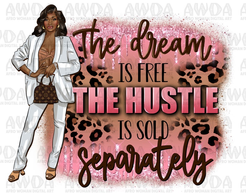 Hustling Boss Lady Png Sublimation Design Download, Afro Woman Png ...