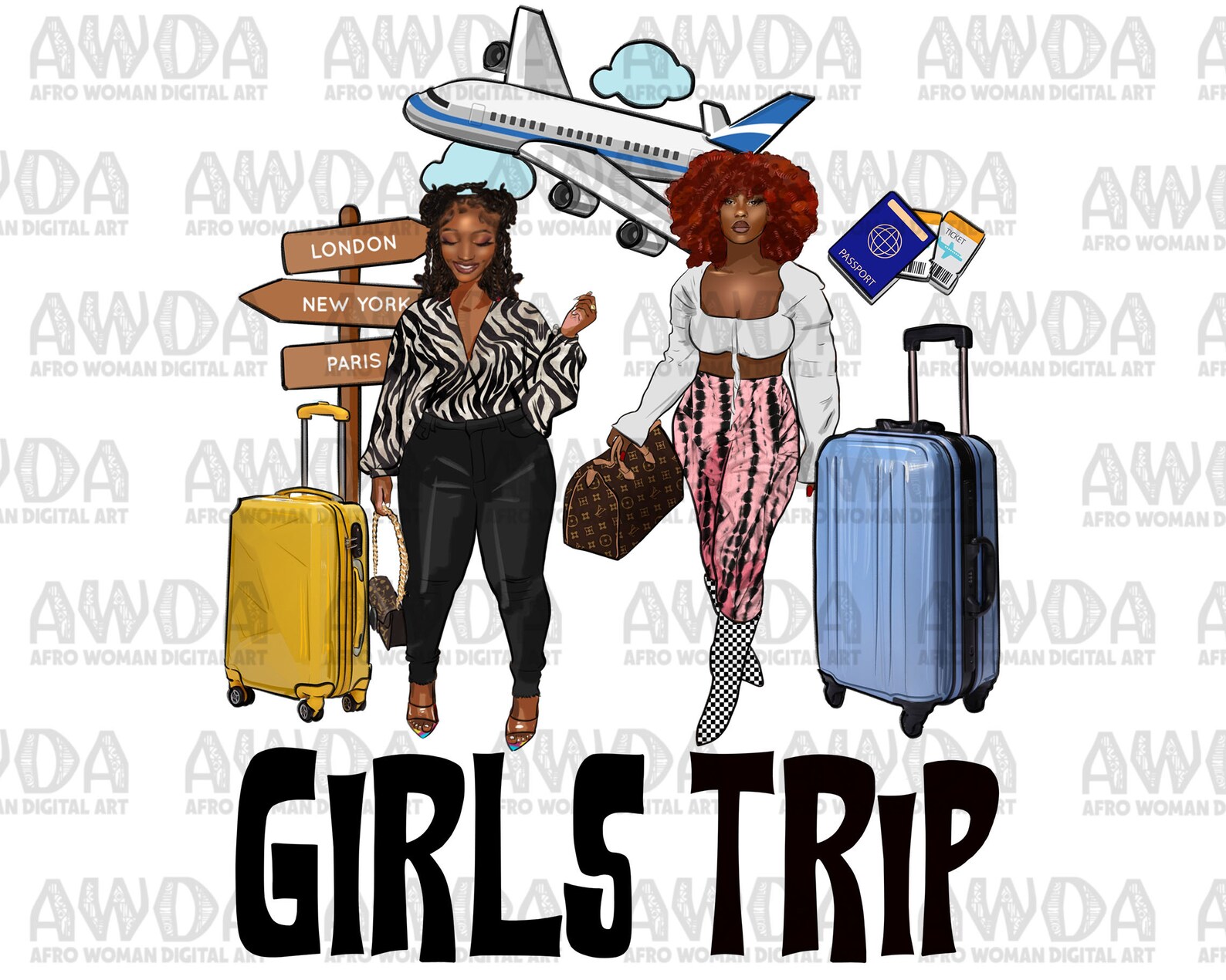 Girls Trip Black Woman Png Sublimation Design Download, Black Woman Png ...