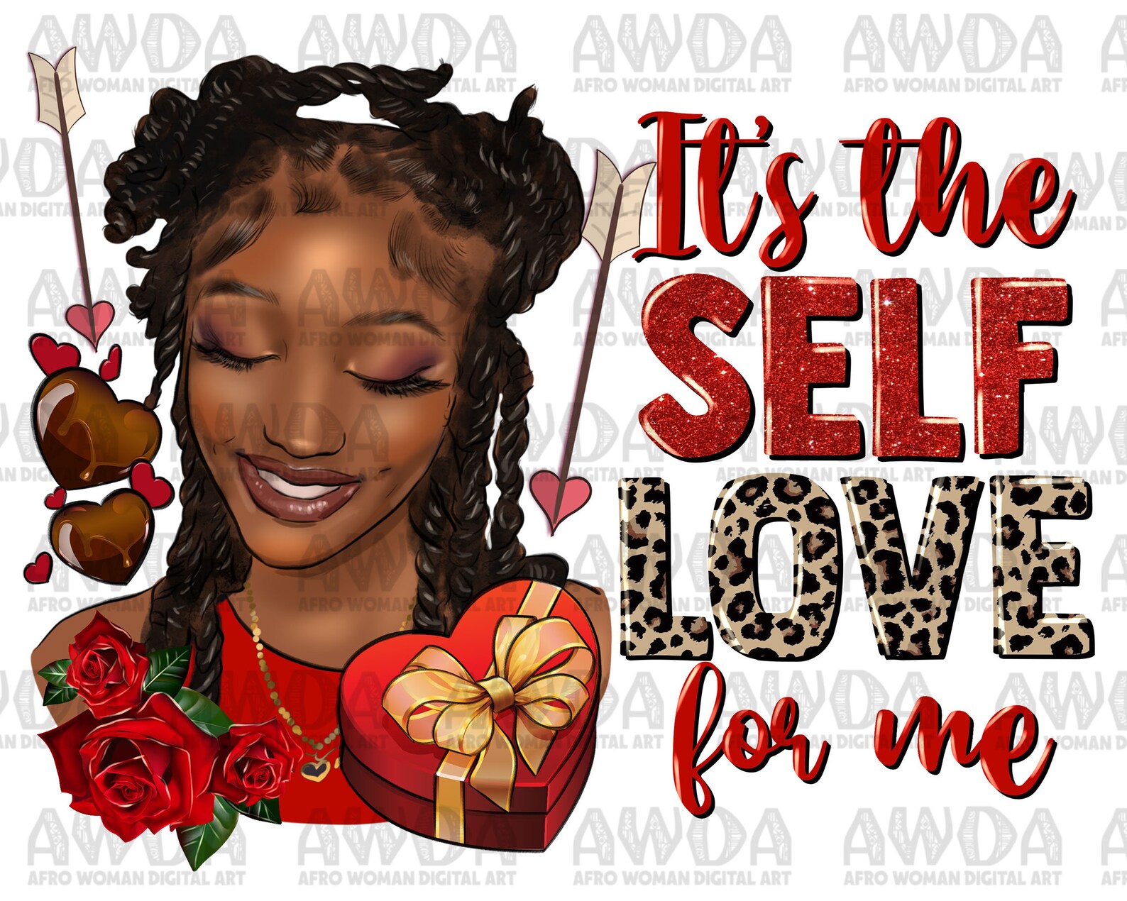 It's the Self Love for Me Black Woman Valentine's Day Png, Afro Woman ...