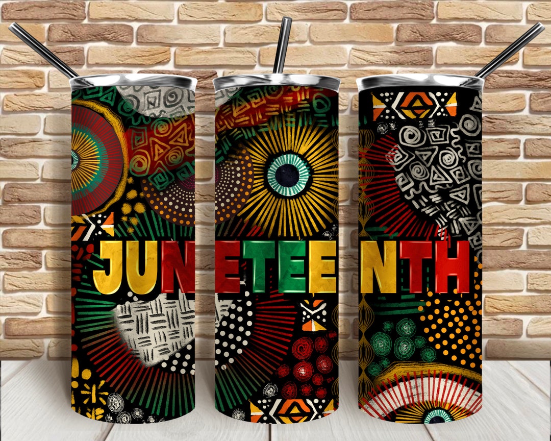 African Patterns Juneteenth 20oz Skinny Tumbler Png Black - Etsy