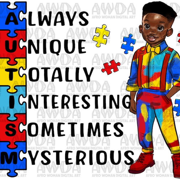 Autism Black Boy Png - Etsy