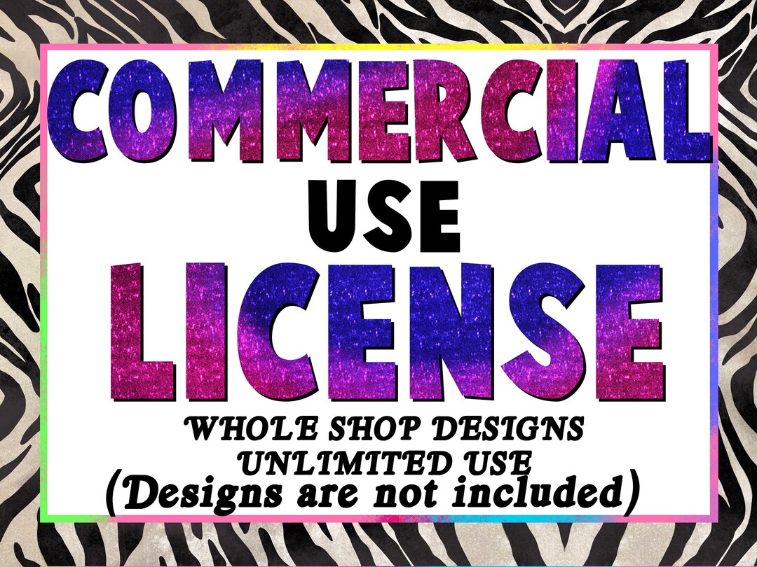 Whole Shop Designs Commercial Use License, Commercial Use License for ...