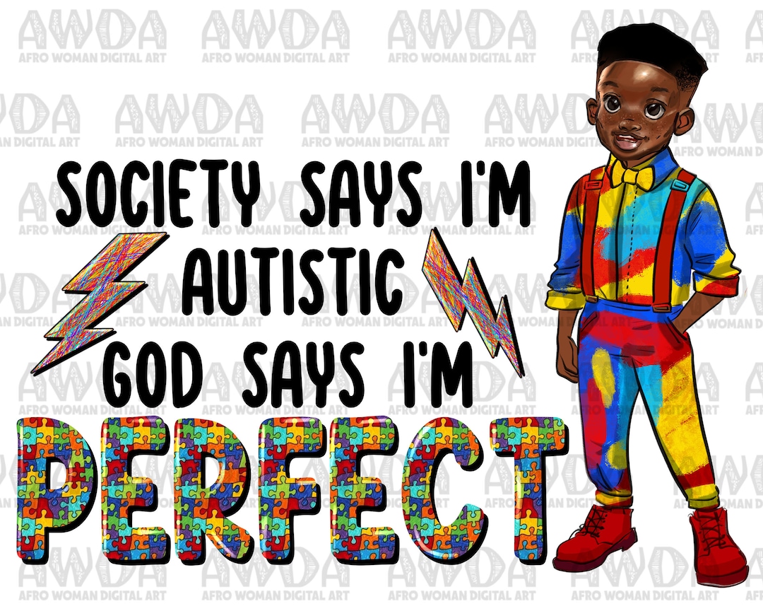 I'm Perfect Autism Black Boy Png Sublimation Design Download, Autism ...