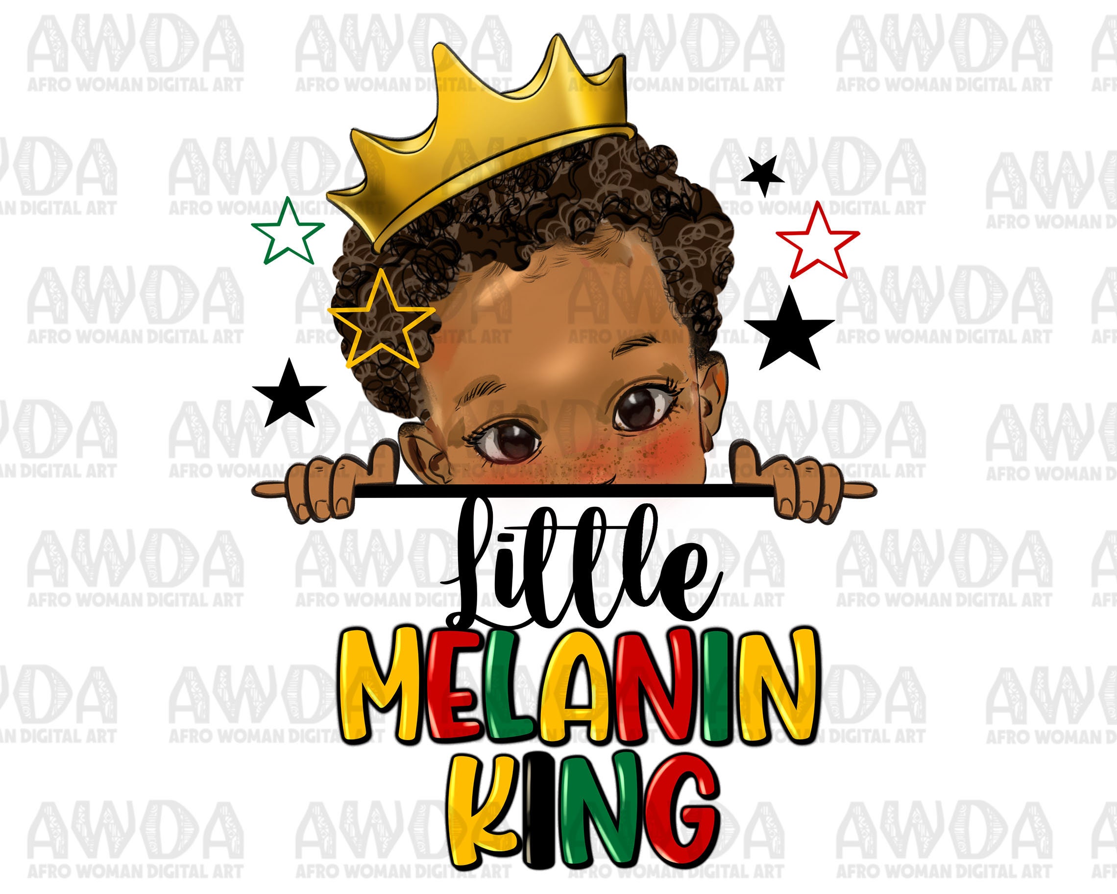 Little Melanin King Peekaboo Png Sublimation Design Download, Afro Boy ...