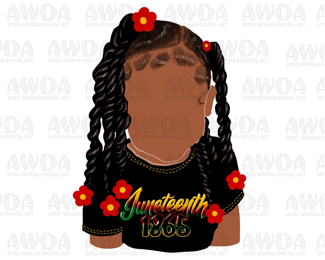 Melanin Girl Twisted Braids Juneteenth Png Sublimation Design Download ...
