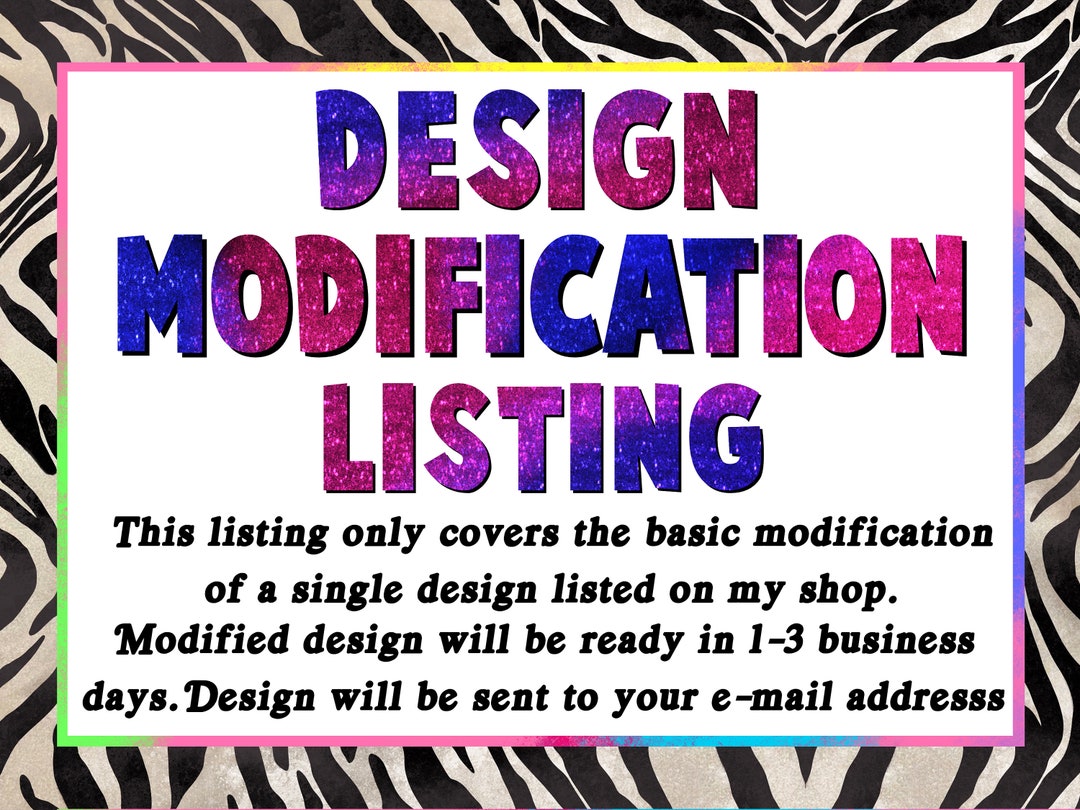 Design Modification (editing) Listing - Etsy