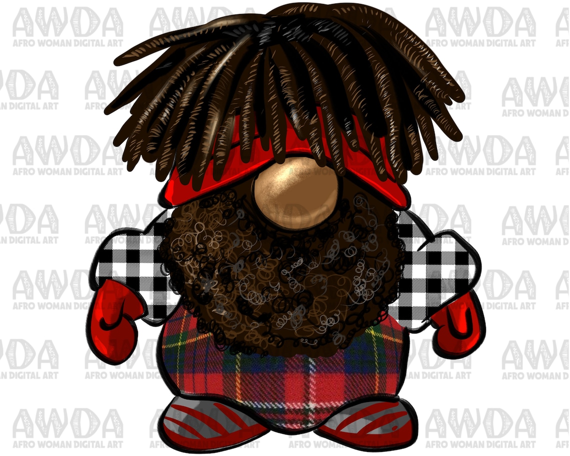 Christmas Afro Gnome With Dread Locs Png Sublimation Design - Etsy