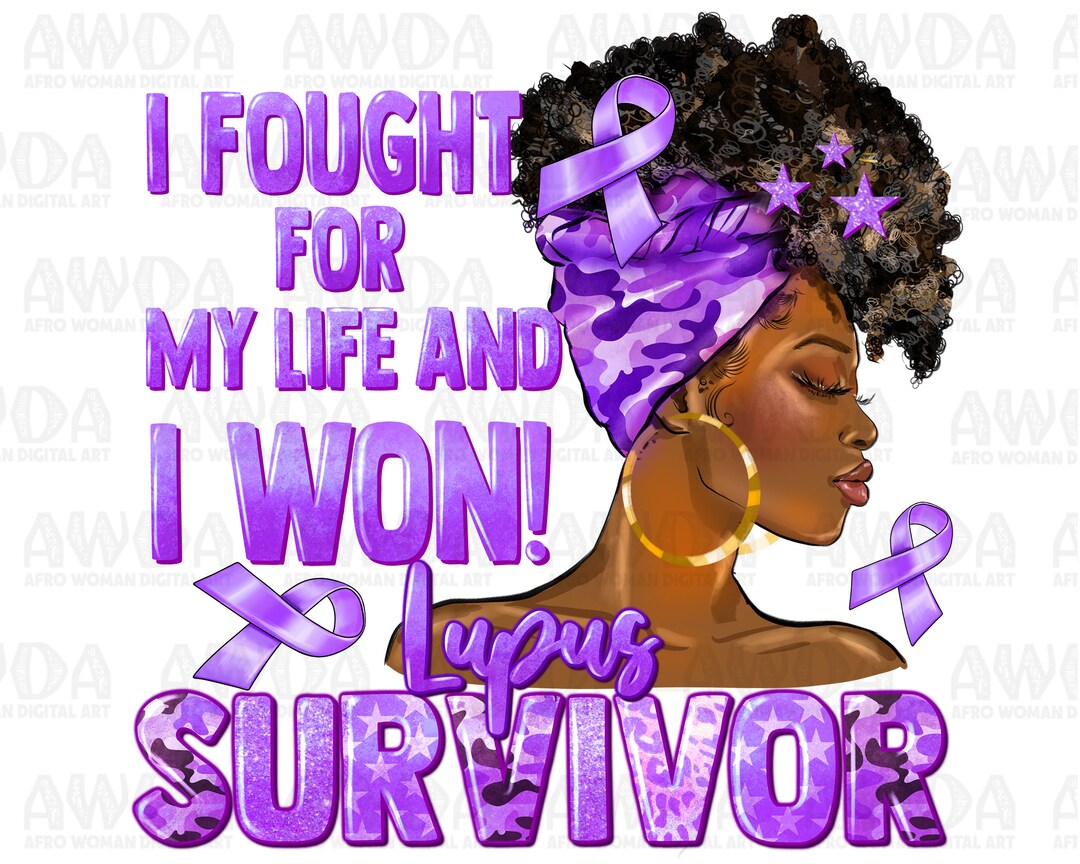 Lupus Survivor Black Woman Png Sublimation Design Download, Lupus ...