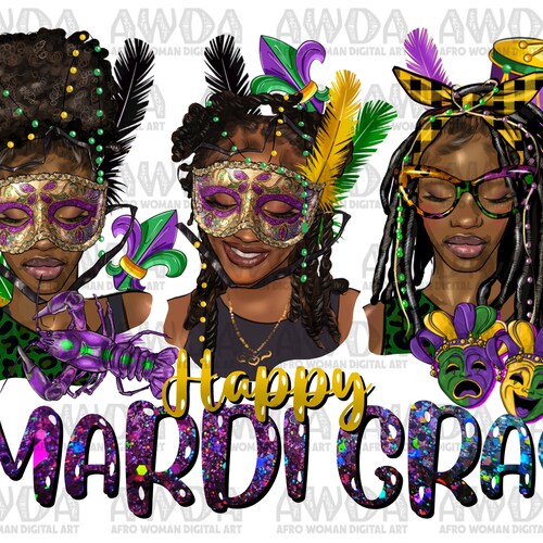 Mardi Gras Queen Png Sublimation Design Download Black Woman - Etsy