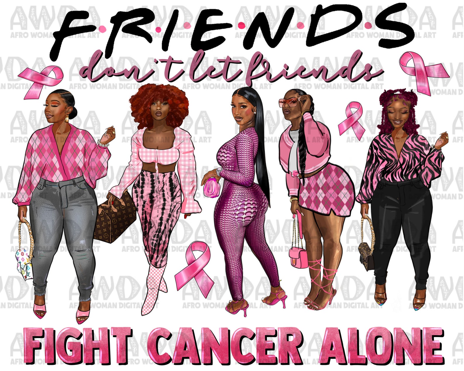 Black Woman Breast Cancer Fight Png Sublimation Design Download, Cancer ...