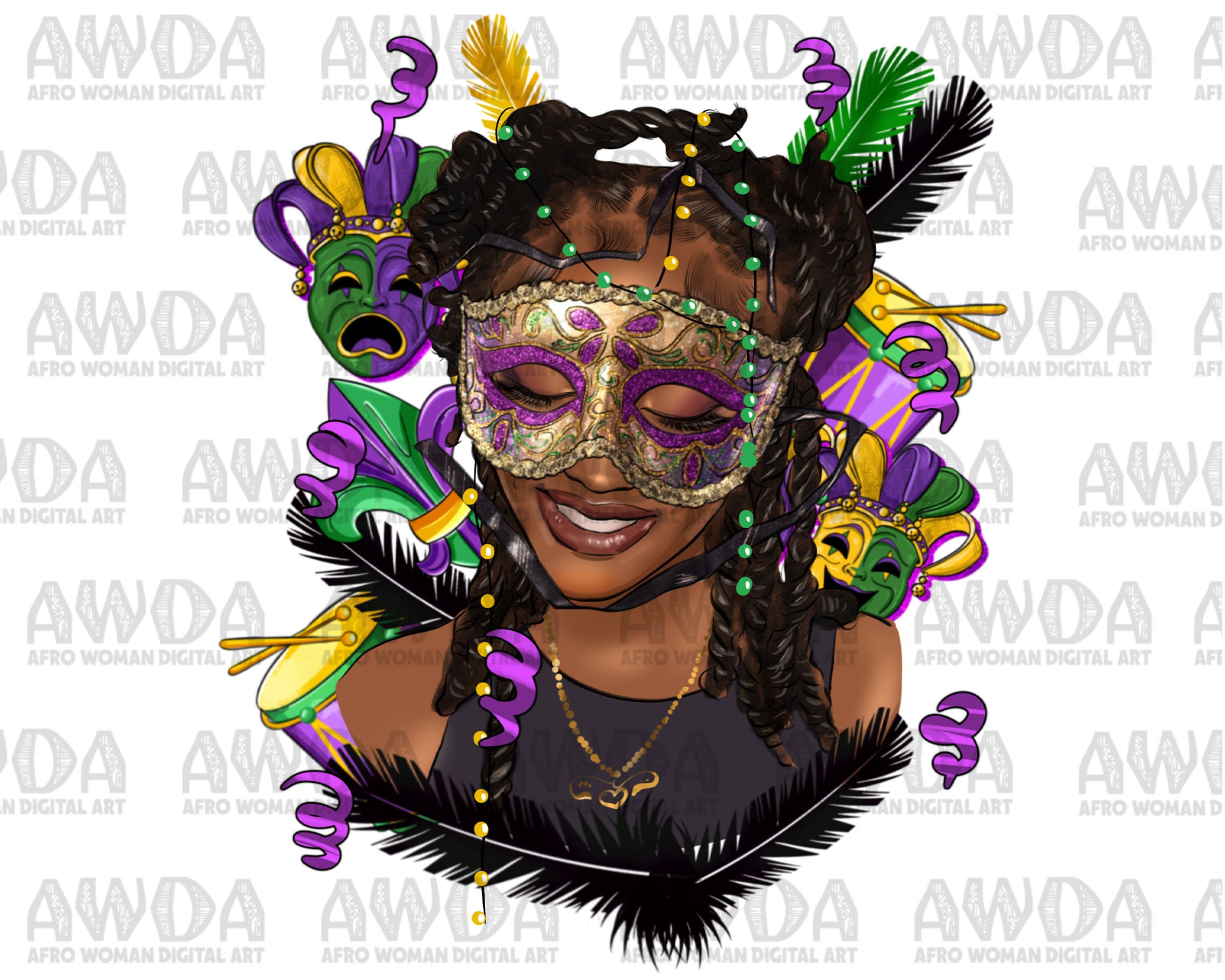 Mardi Gras Women Clip Art