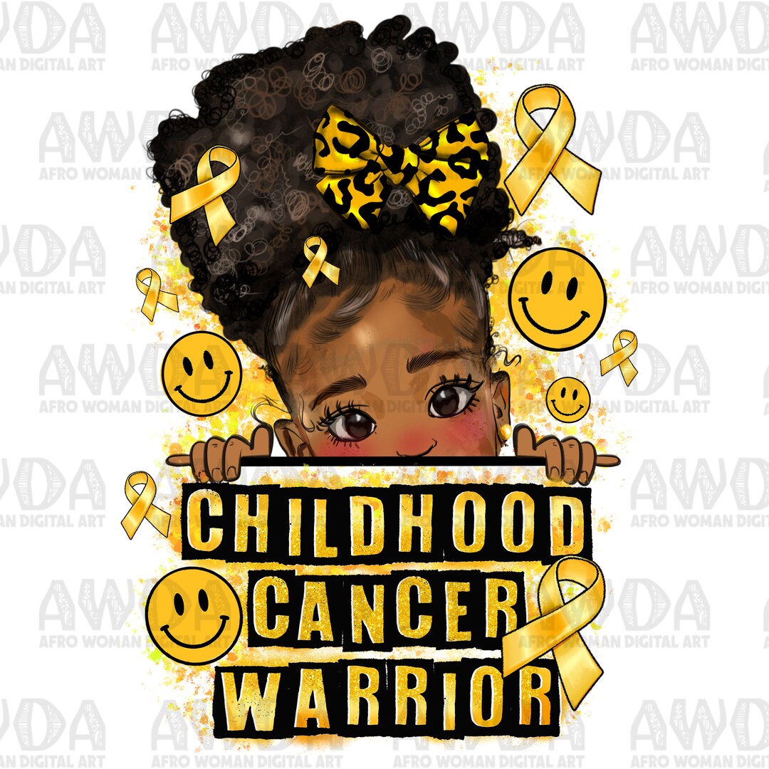 Childhood Cancer Warrior Peekaboo Black Girl Png, Afro Girl Png, Cancer ...