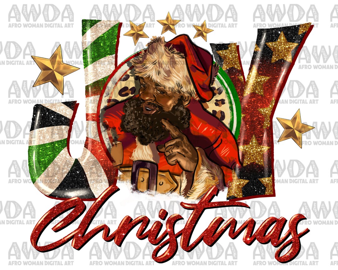 Joy Black Santa Christmas Png Sublimation Design, Christmas Santa Png ...