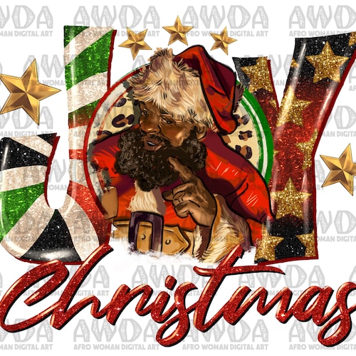 Believe Afro Santa and Black Kids Png Sublimation Design - Etsy