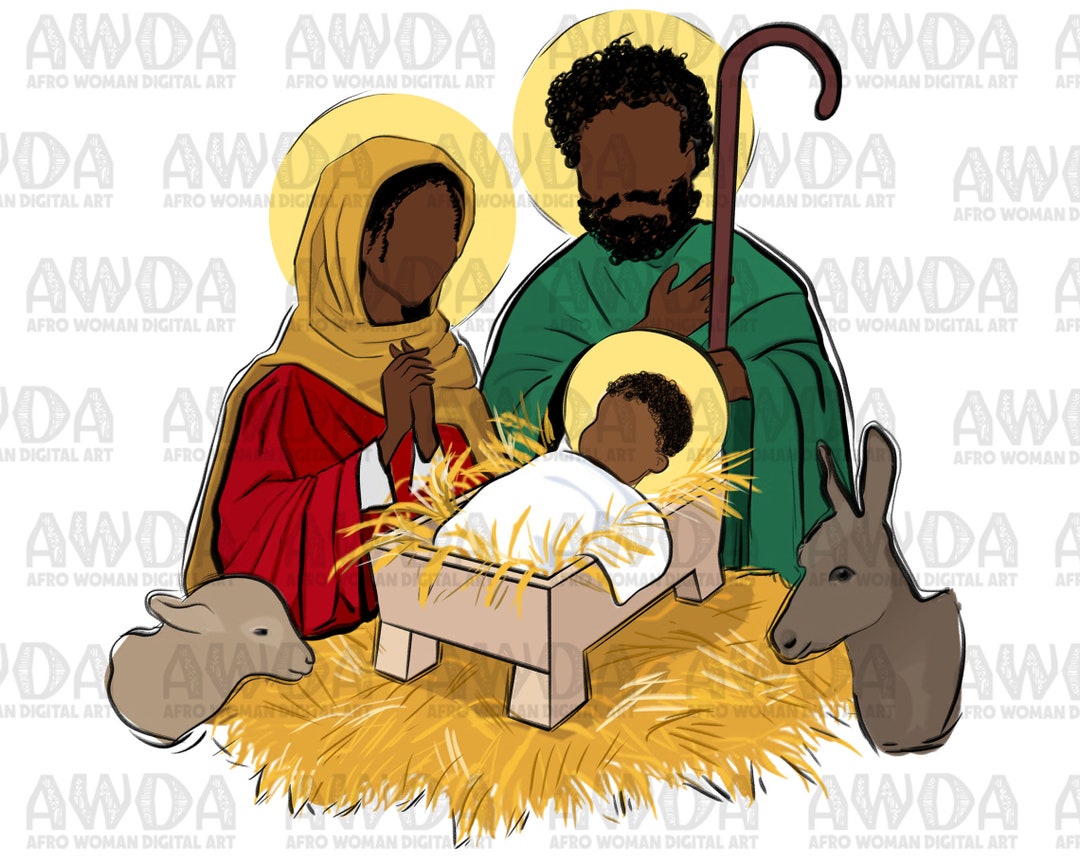 African Holy Family Black Jesus Png Sublimation Design Download, Baby ...