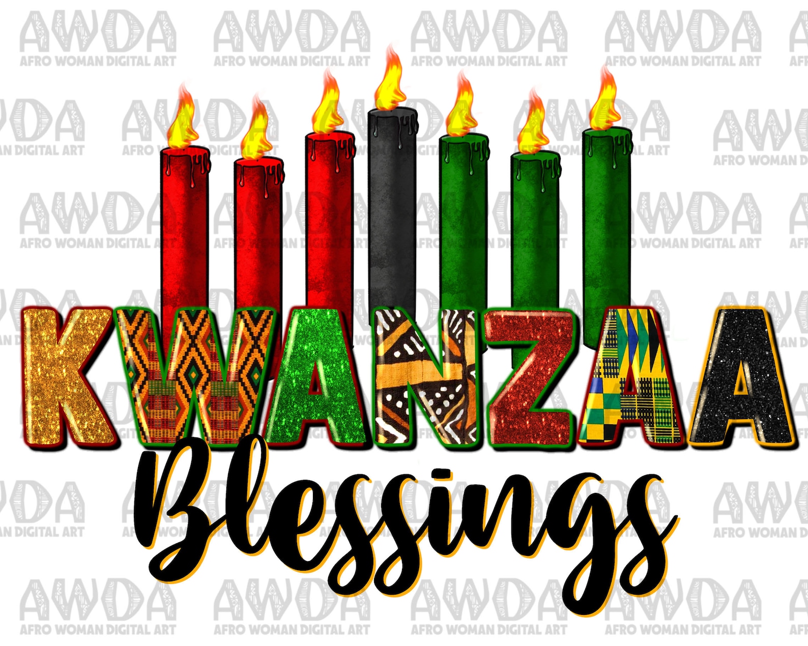 Kwanzaa Blessings Png Sublimation Design Download, Happy Kwanzaa Png ...