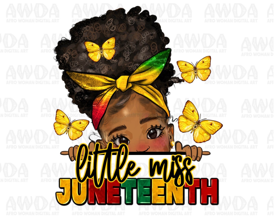 Little Miss Juneteenth Black Peekaboo Girl Png Sublimation Design ...