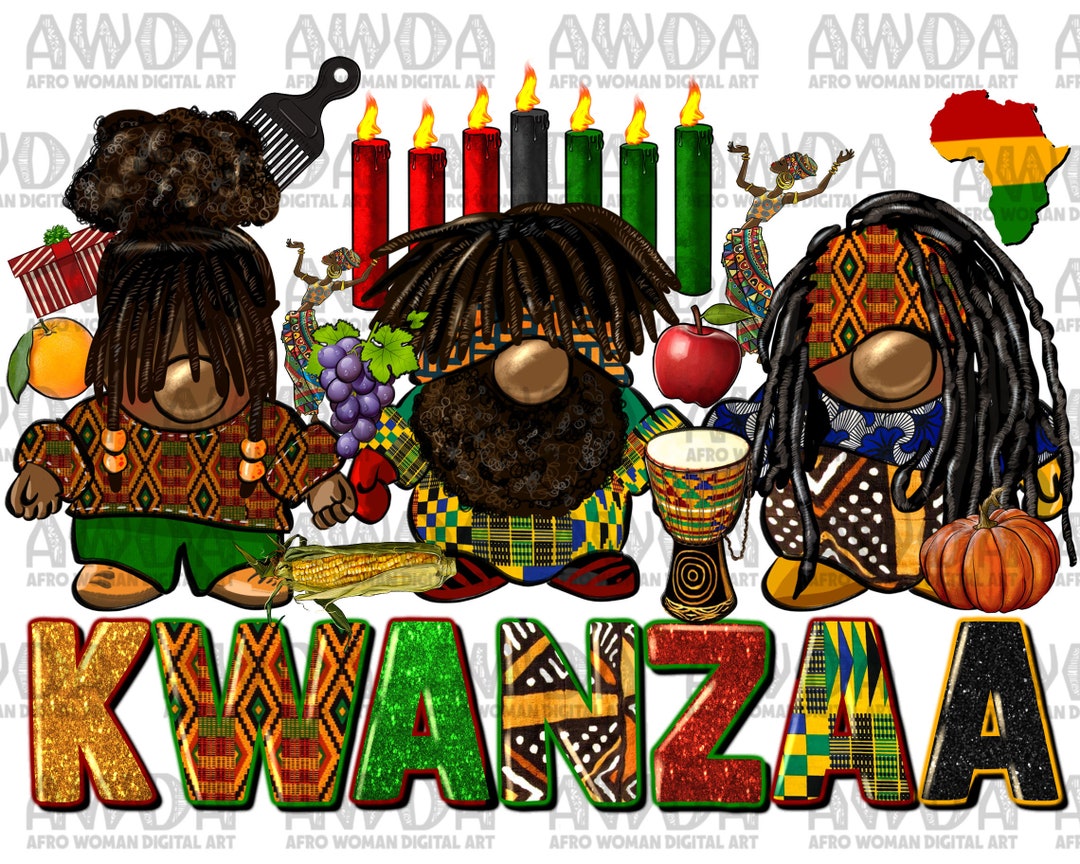 Kwanzaa Afro Gnomies Png Sublimation Design Download, Happy Kwanzaa Png ...