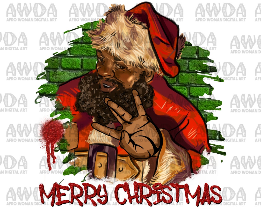 Merry Christmas Black Santa Rapper Png Sublimation Design Download ...