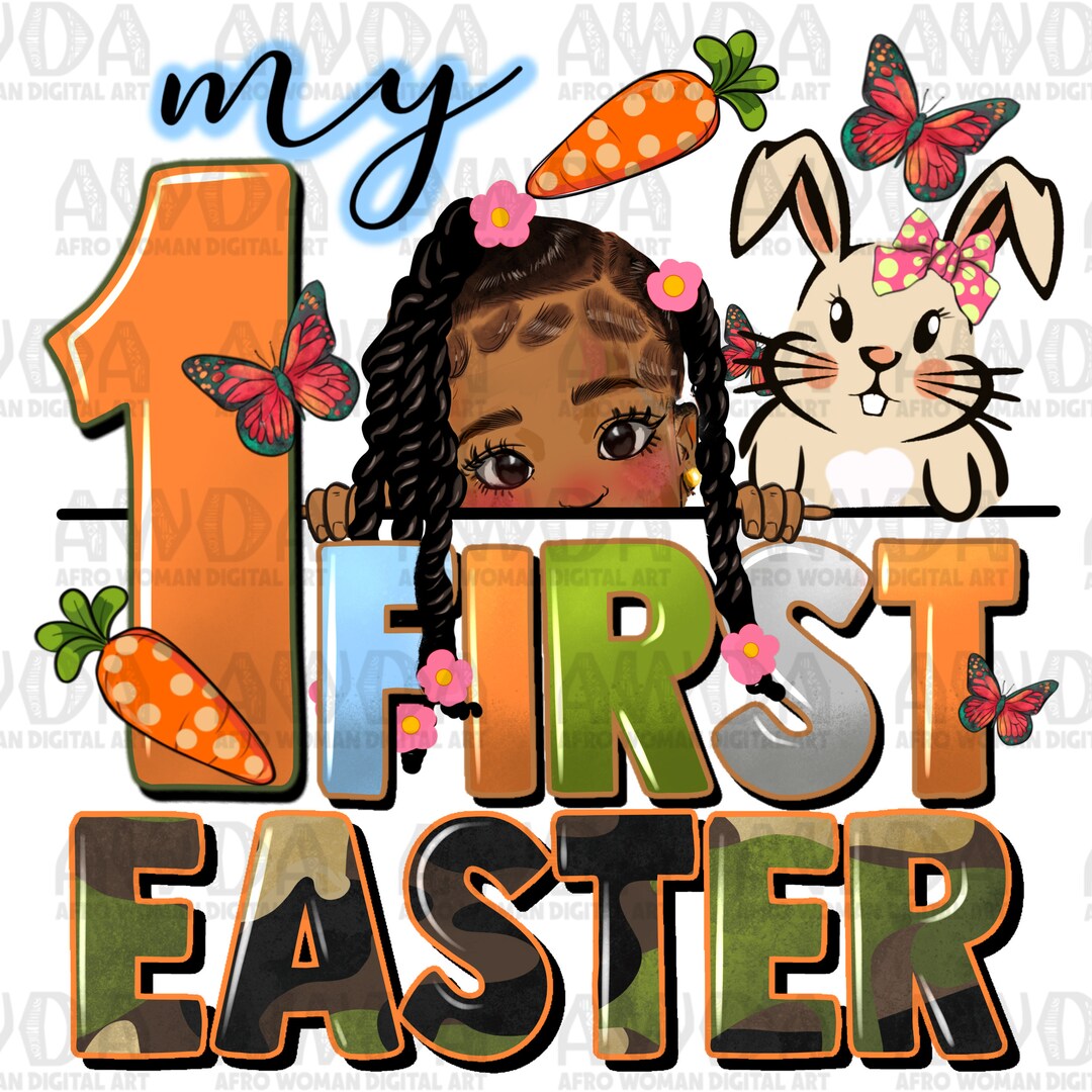 My First Easter Peekaboo Black Girl Png Sublimation Design Download ...