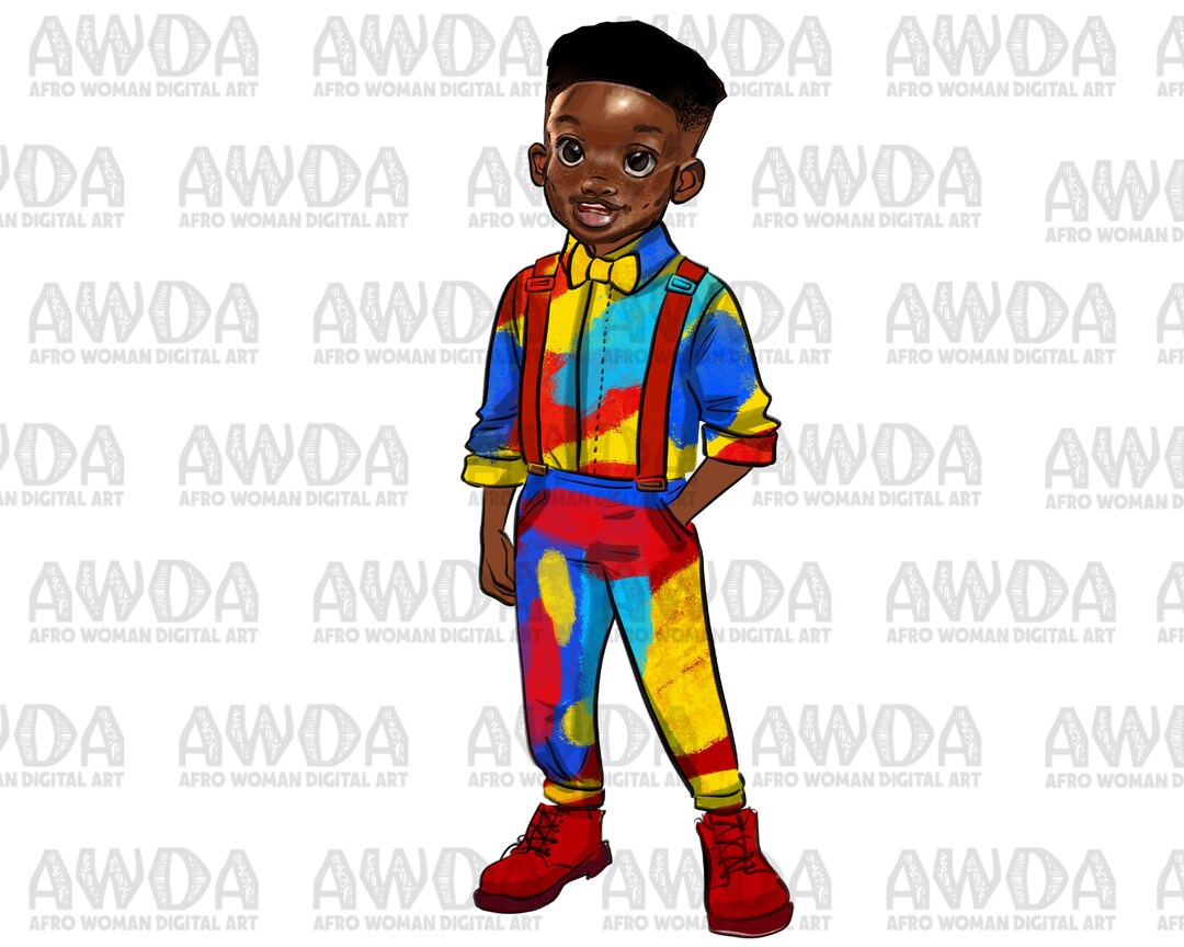 Autism Afro Boy Png Sublimation Design Download, Autism Awareness Png ...
