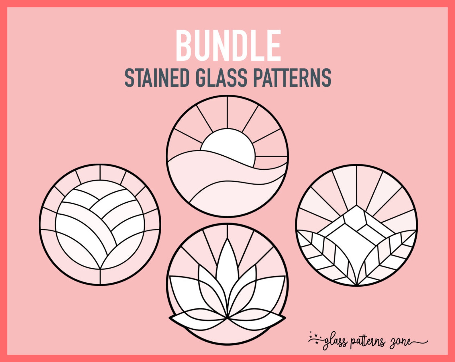 CIRCULAR Stained Glass Pattern Stained Glass Patterns DIY - Etsy