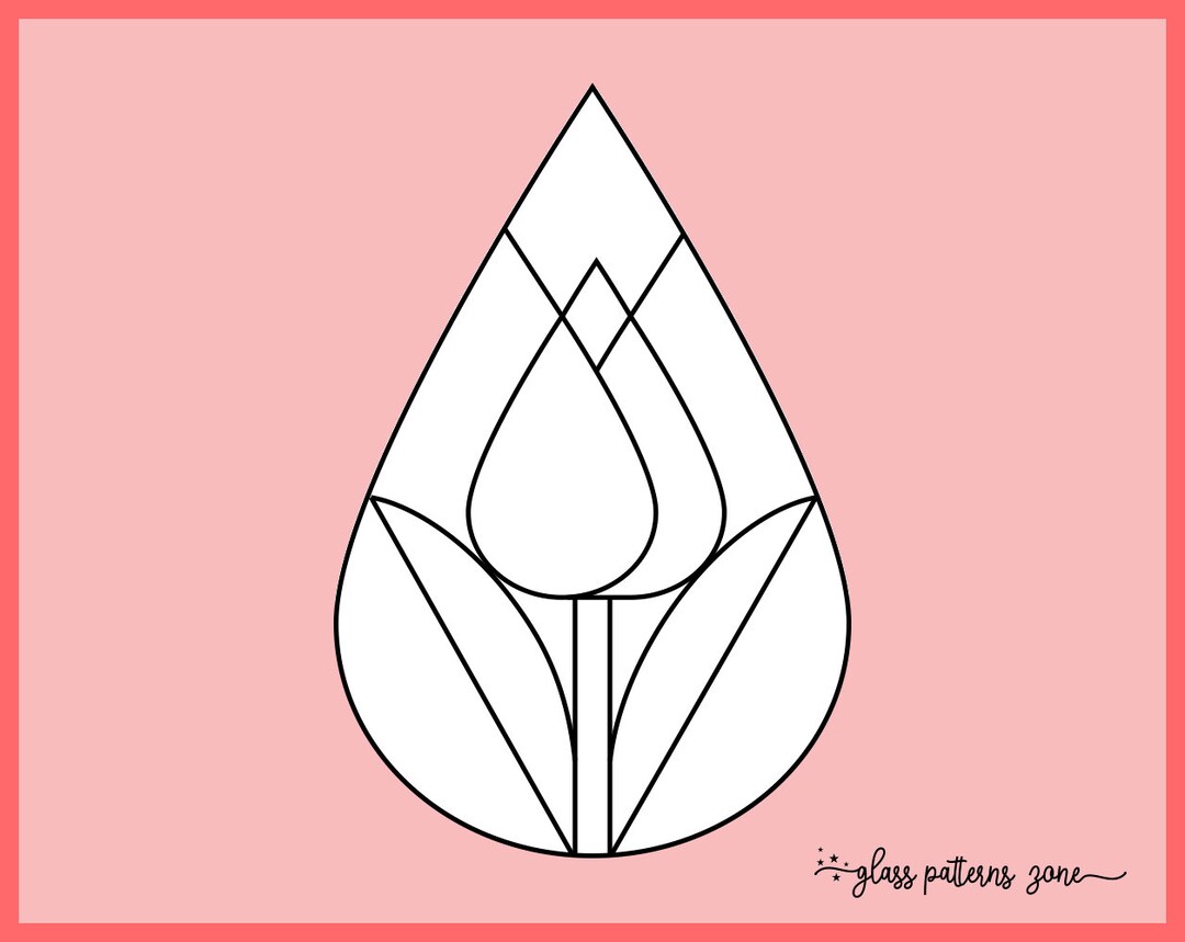 TULIP Stained Glass Pattern Stained Glass Patterns DIY - Etsy