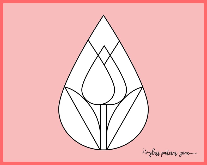 TULIP Stained Glass Pattern Stained Glass Patterns DIY - Etsy