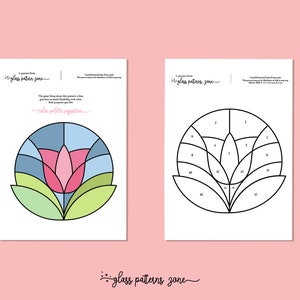 TULIP, Stained Glass Pattern, Stained Glass Patterns, DIY Stained Glass ...