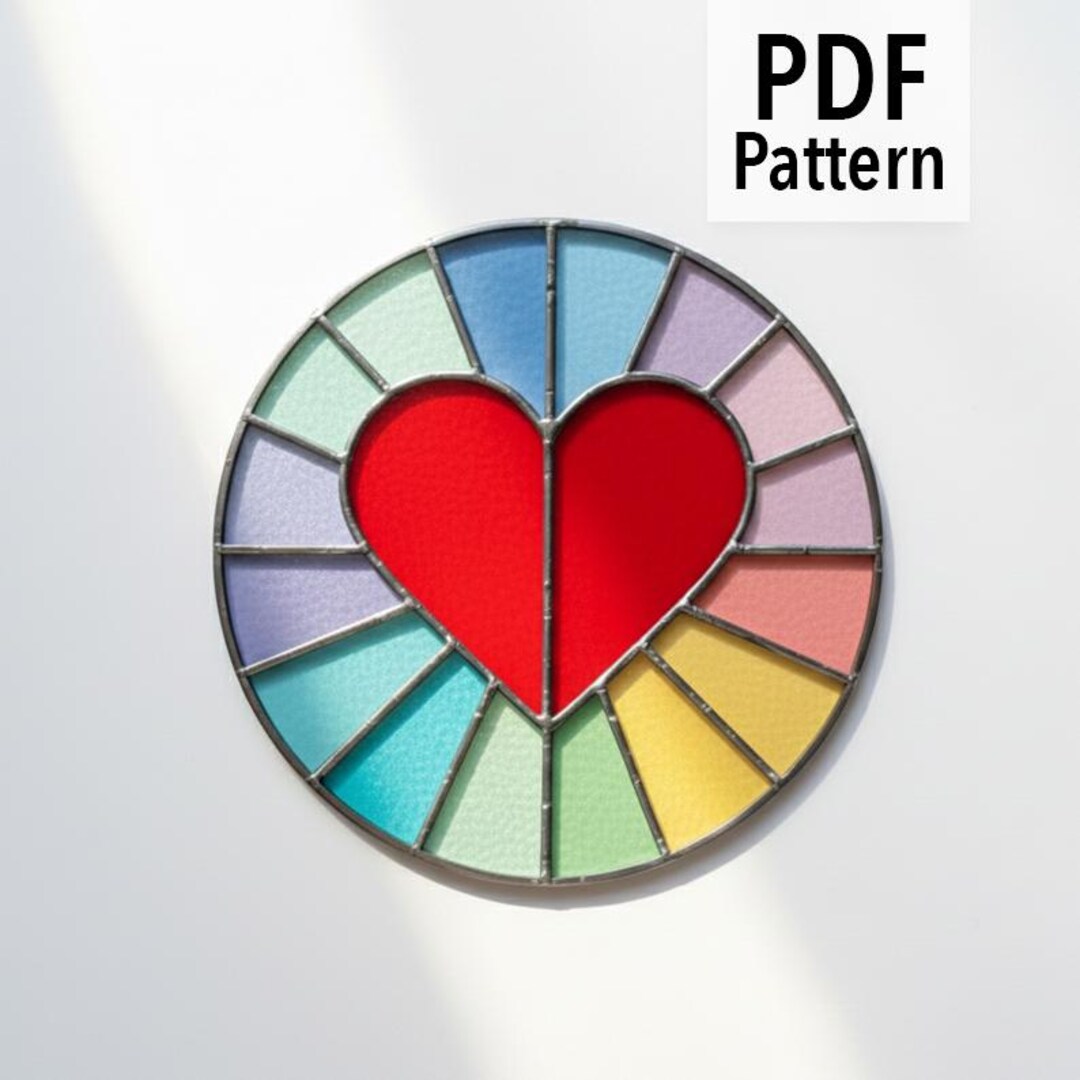 Heart Stained Glass Pattern: DIY Project (PDF Pattern) - Etsy