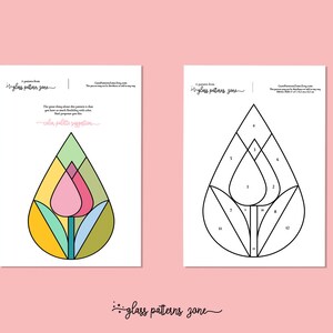 TULIP, Stained Glass Pattern, Stained Glass Patterns, DIY Stained Glass ...