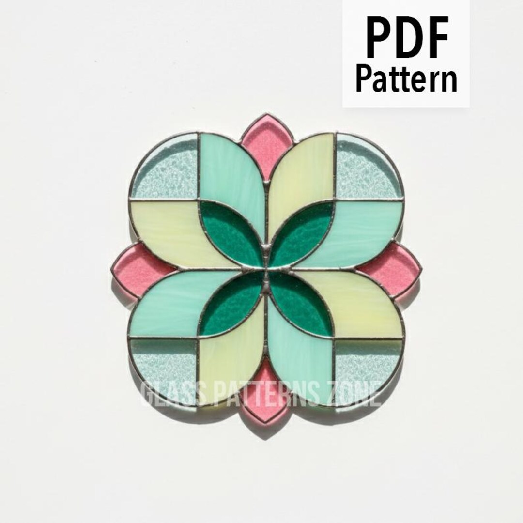 Floral Ornament Stained Glass Pattern: DIY Craft (PDF Pattern) - Etsy