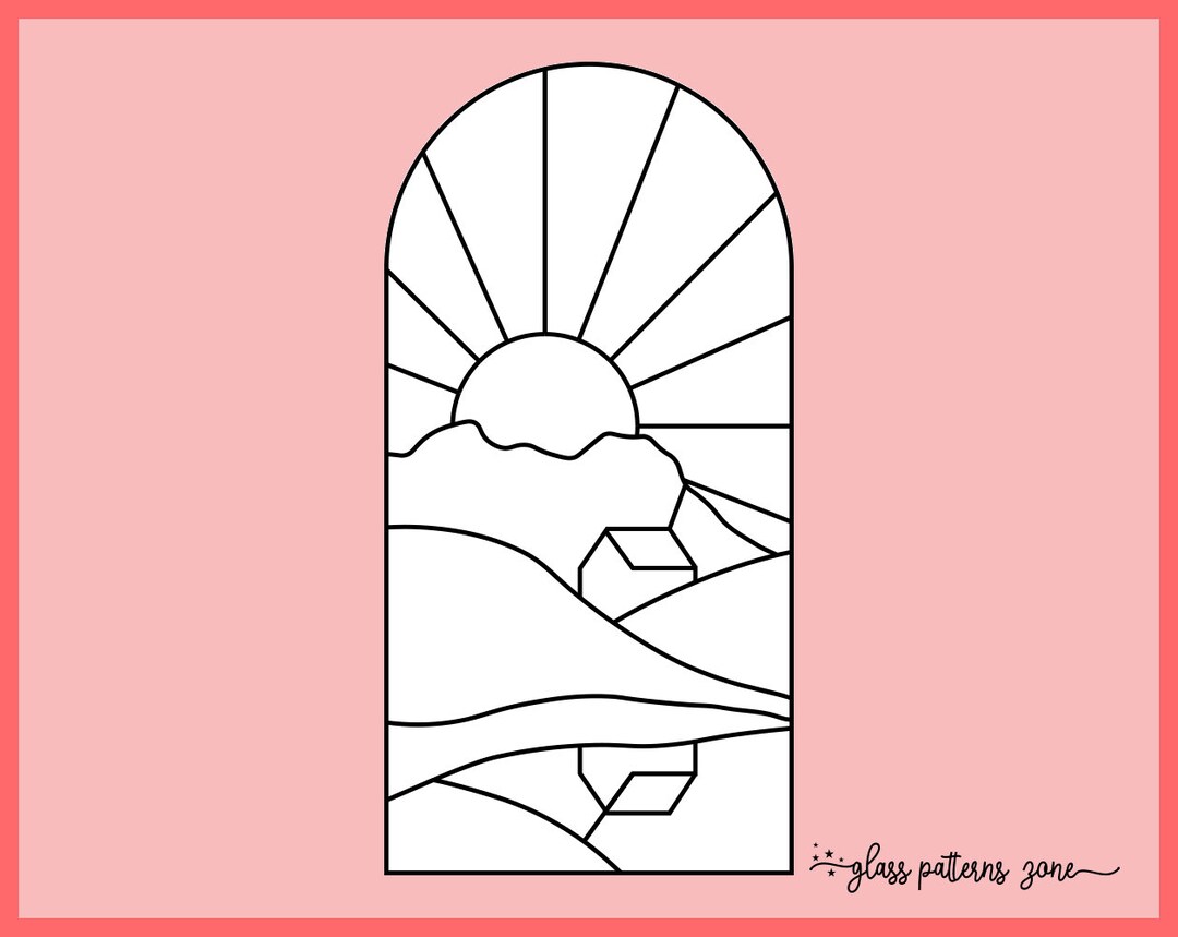 MOUNTAIN HOME Stained Glass Pattern Stained Glass Patterns - Etsy