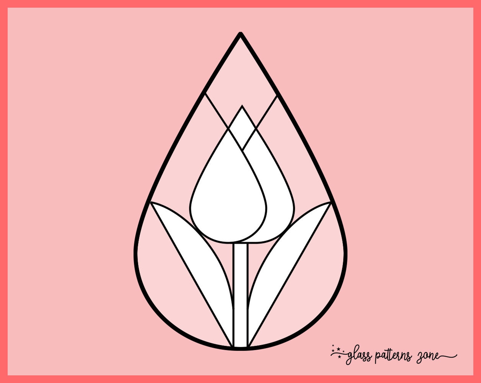 TULIP, Stained Glass Pattern, Stained Glass Patterns, DIY Stained Glass ...