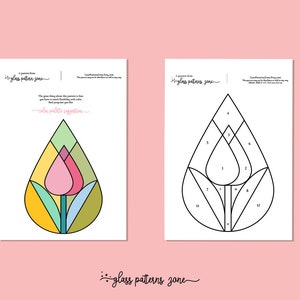 Bundle TULIPS, Stained Glass Pattern, Stained Glass Patterns, DIY ...