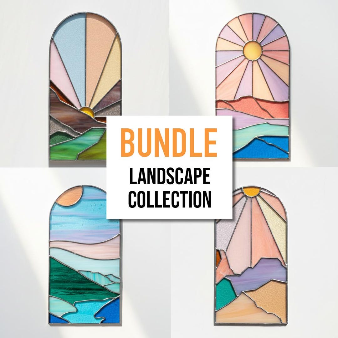 Landscape Stained Glass Pattern Bundle: Beginner DIY (PDF Patterns) - Etsy
