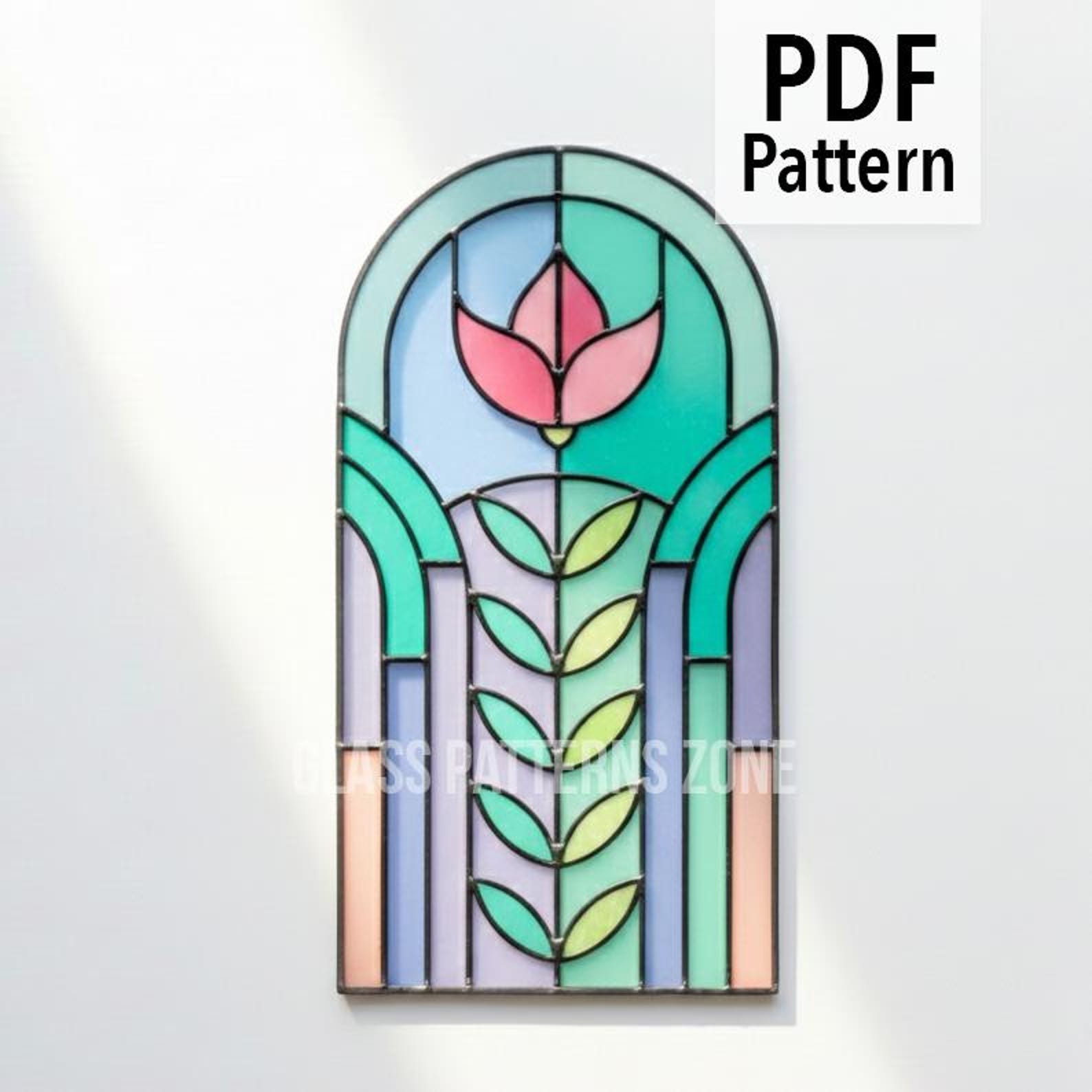 Flower Stained Glass Pattern: DIY Floral Design (PDF Pattern) - Etsy
