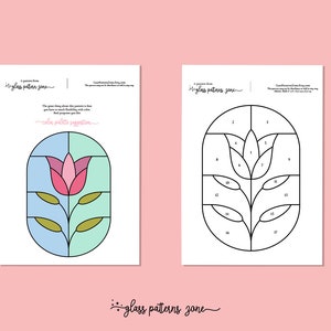 Tulip Stained Glass Pattern: DIY Floral Design (PDF) - Etsy