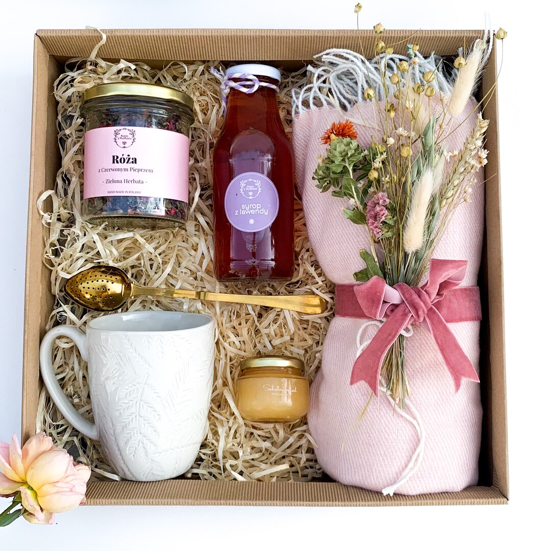 Self Care Gift Box Tea Set With Tea Infuser and Blanket - Etsy
