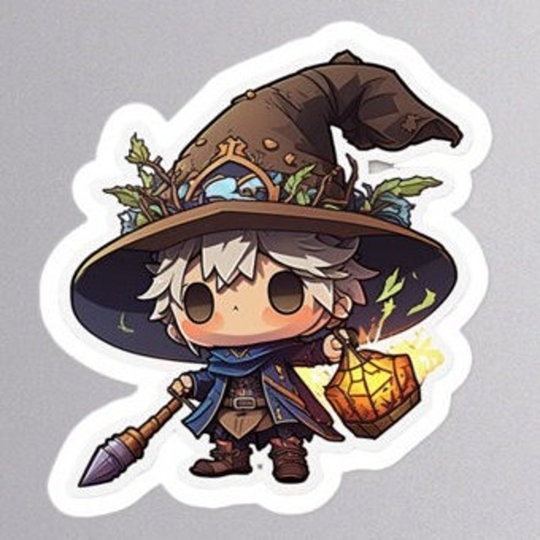 Friendly Wizard RPG Chibi Character Bubble-free Sticker - Etsy