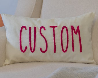 Custom Embroidered Pillow Personalized Gift, Home Decor, Anniversary ...
