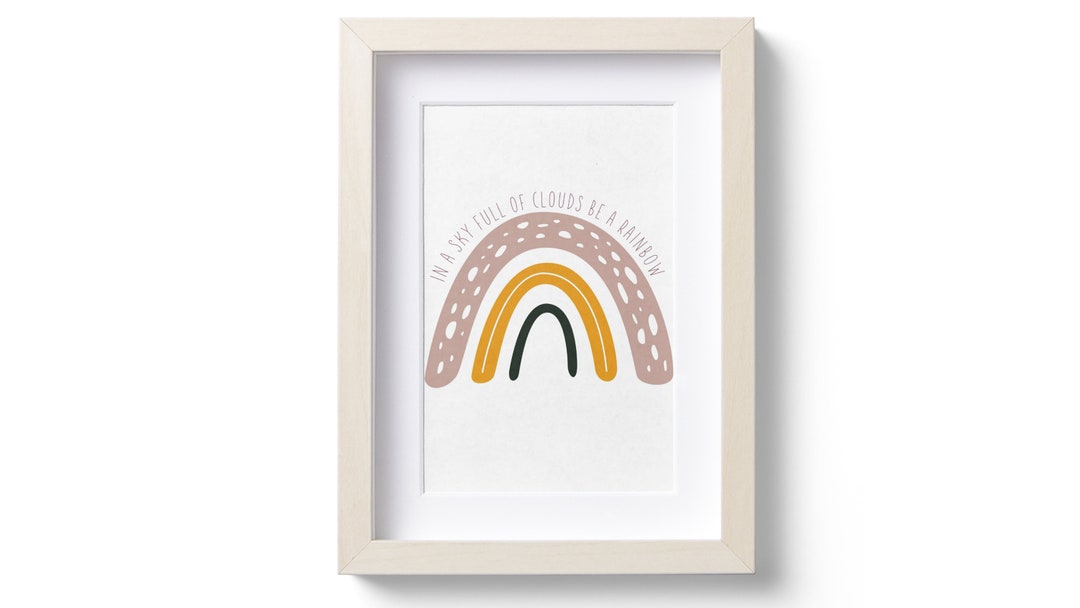 Be A Rainbow Wall Art, Nursery Wall Art, Neutral Nursery, Rainbow Theme ...