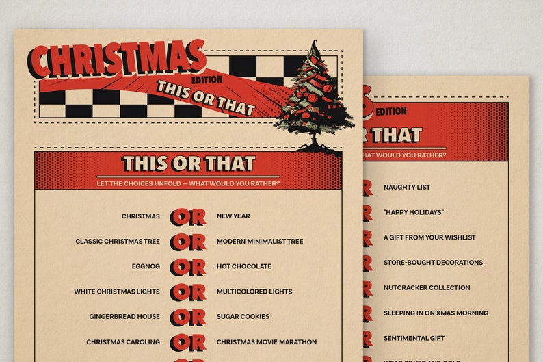 Printable/digital Christmas This or That Game/ Christmas Party Game ...