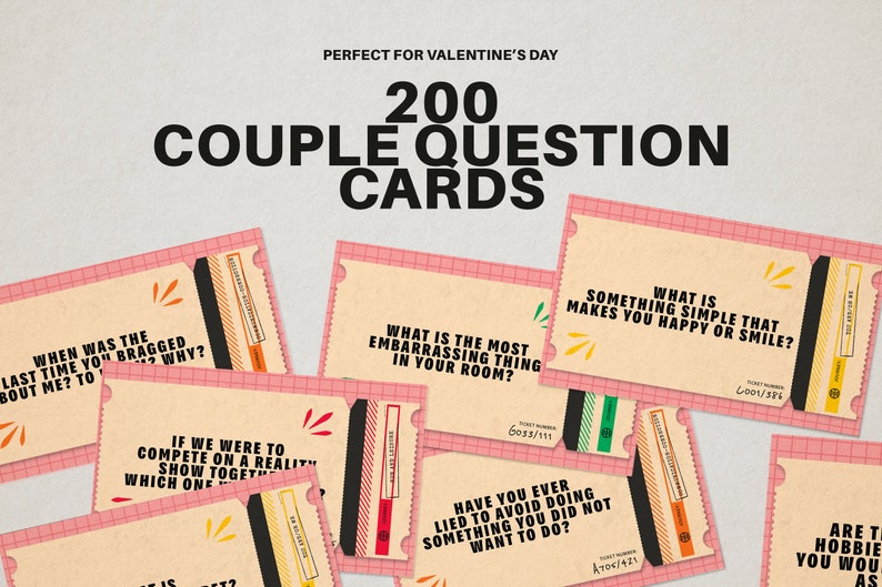 200 Printable/digital Conversation Cards/ Questions for Couples ...